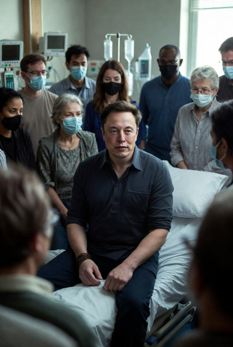 R1 Today, Elon Musk was able to sit up and talk with his family for ...